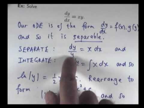 How to solve separable differential equations - YouTube