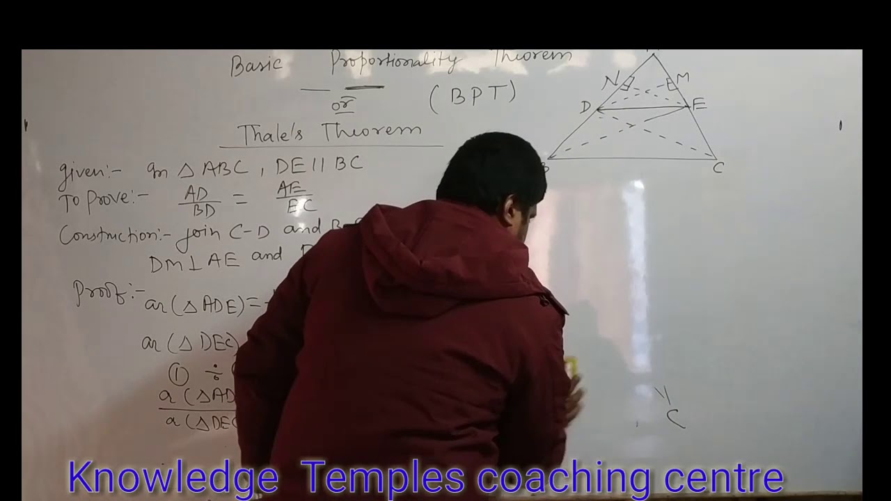 Basic proportionality theorem or BPT or Thale's and converse of thales ...