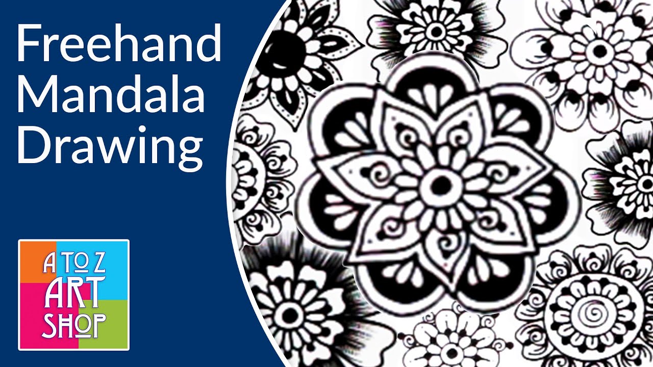 How to draw a freehand Mandala drawing |Simple Mandala patterns for ...