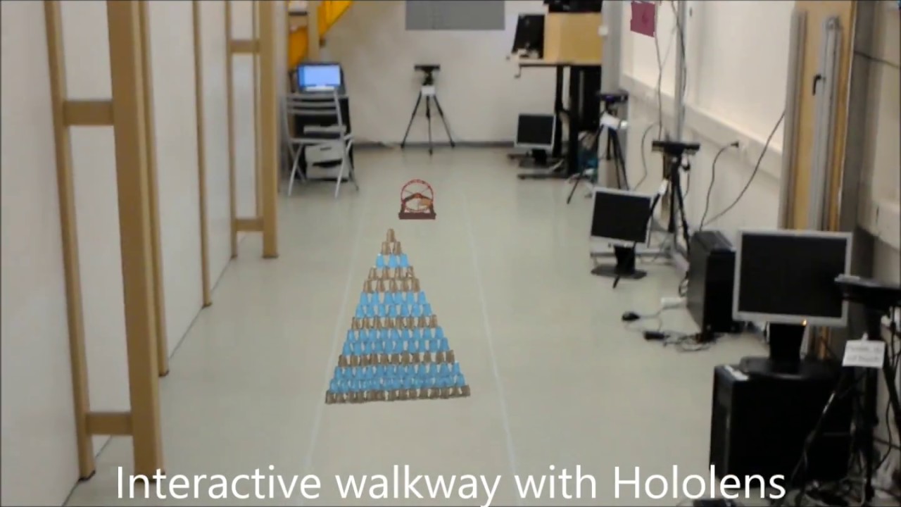 Interactive Walkway with holographic content (Hololens) - YouTube