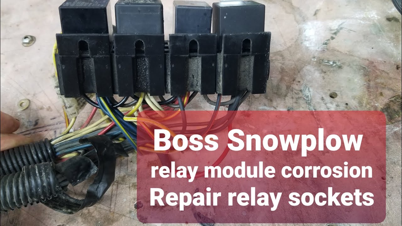 Boss plow relay module repair - how to un pin and clean contacts - YouTube