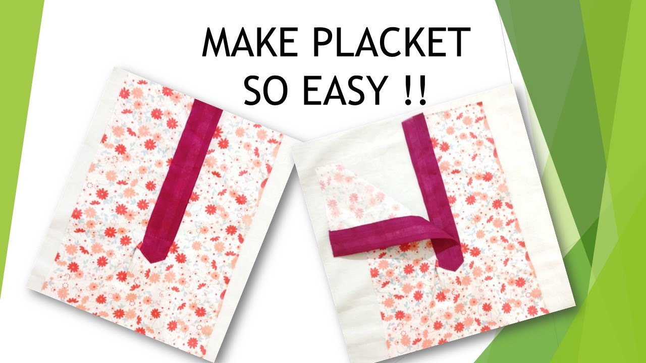 How to make Placket Easily ! - YouTube