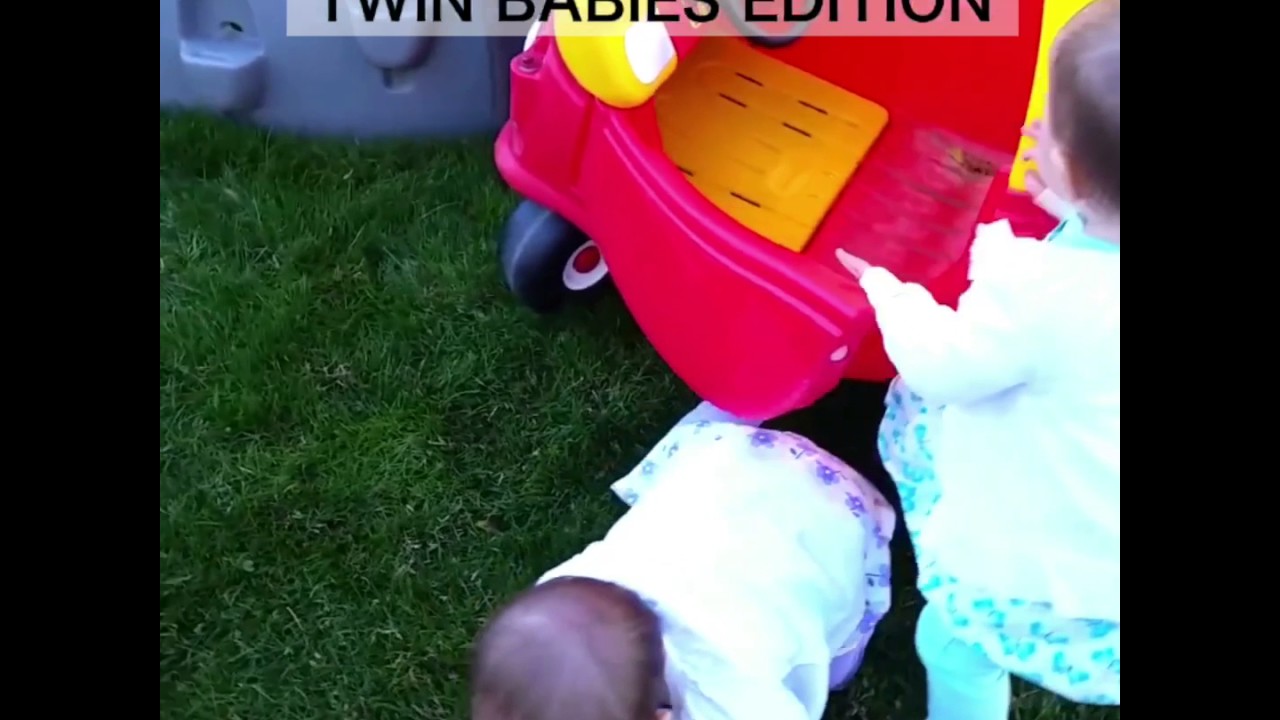 Twin babies fighting over toy and car jacking - YouTube