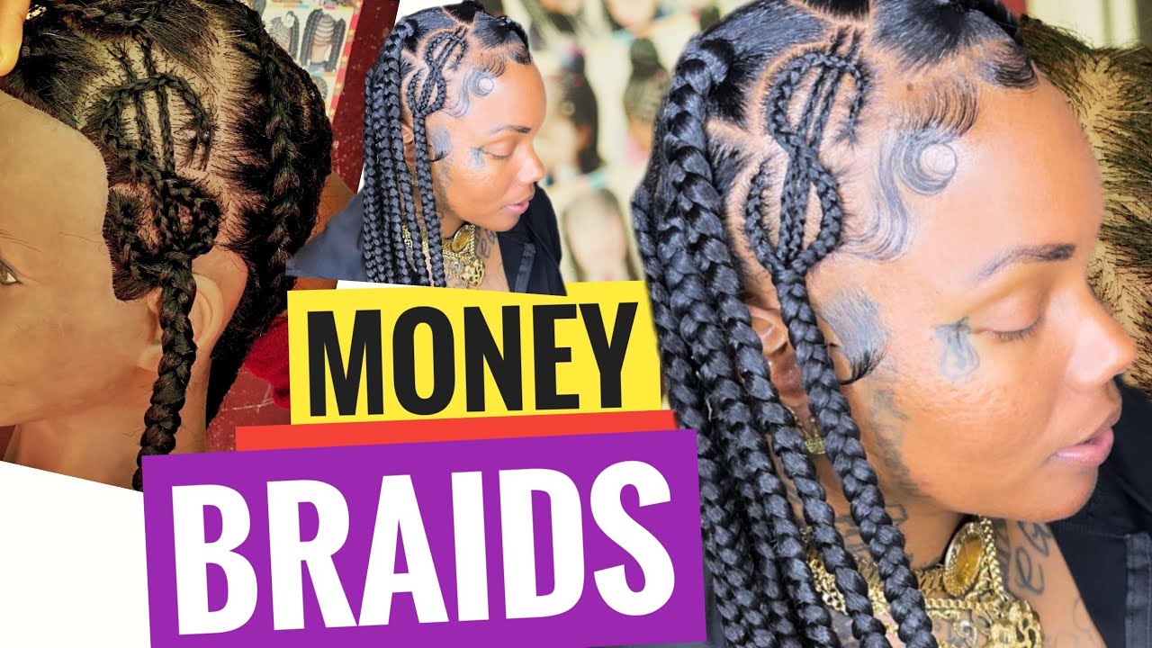 $ Dollar Sign Braids Tutorial - YouTube