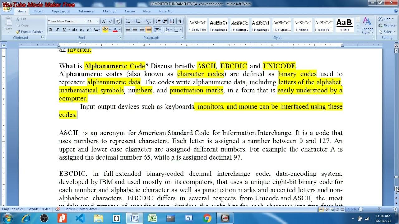 Ascii Ebcdic Unicode Video 10 Youtube