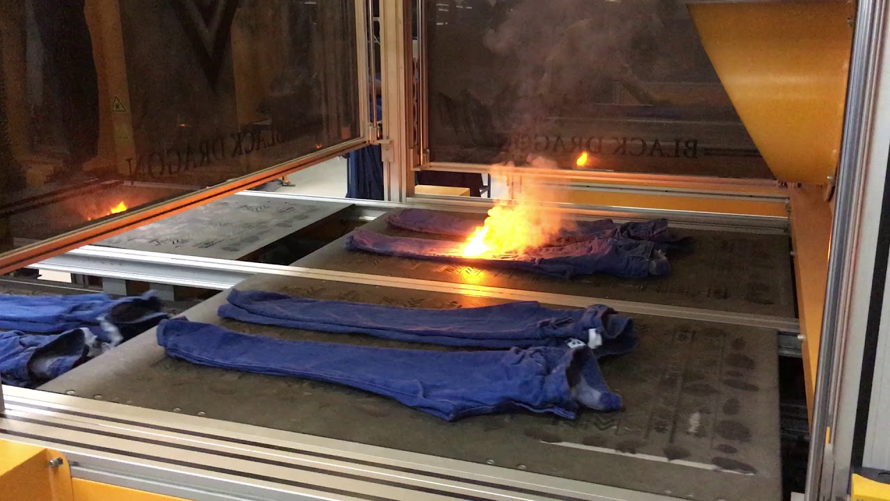 Denim Laser machine - YouTube