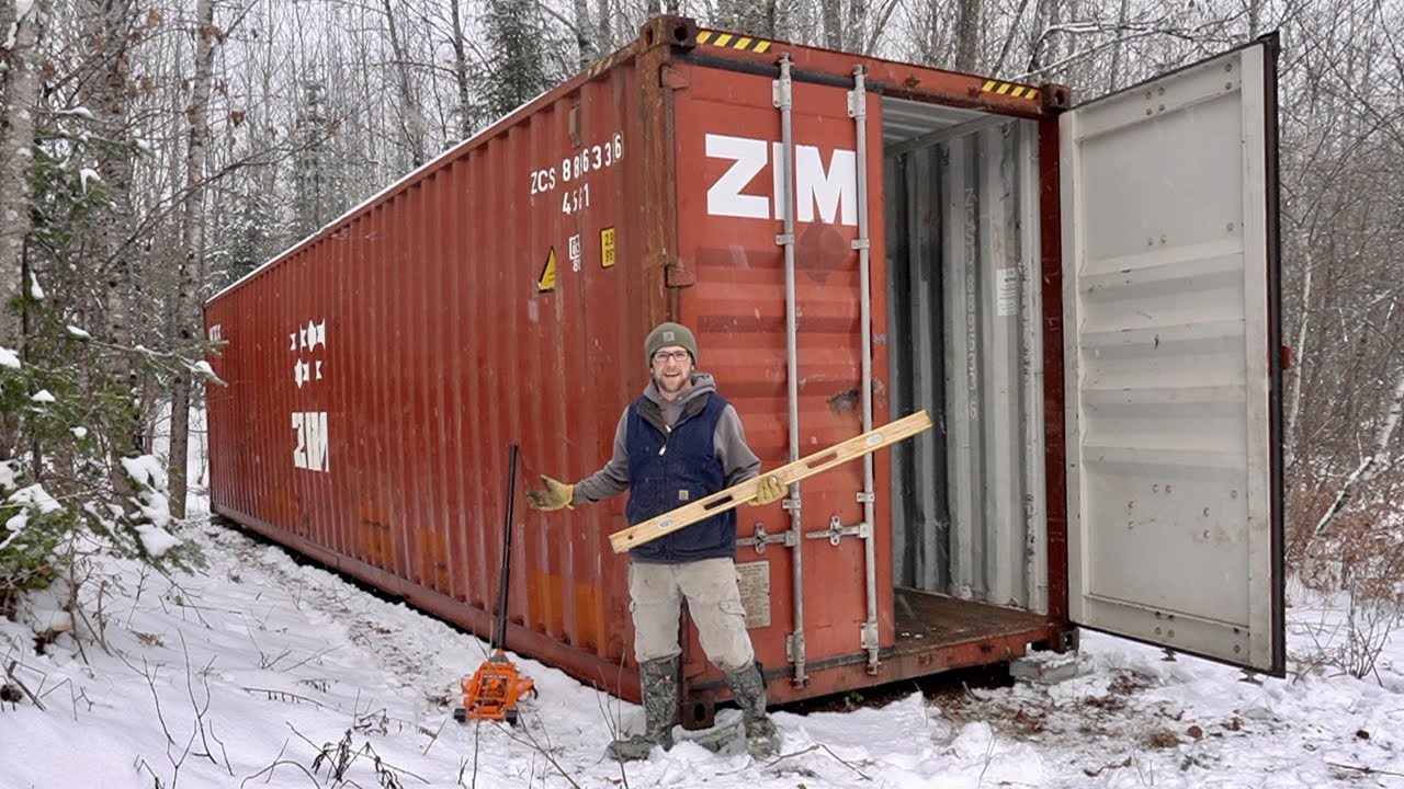 NEXT Step on OUR Shipping Container Project Leveling the Container at ...