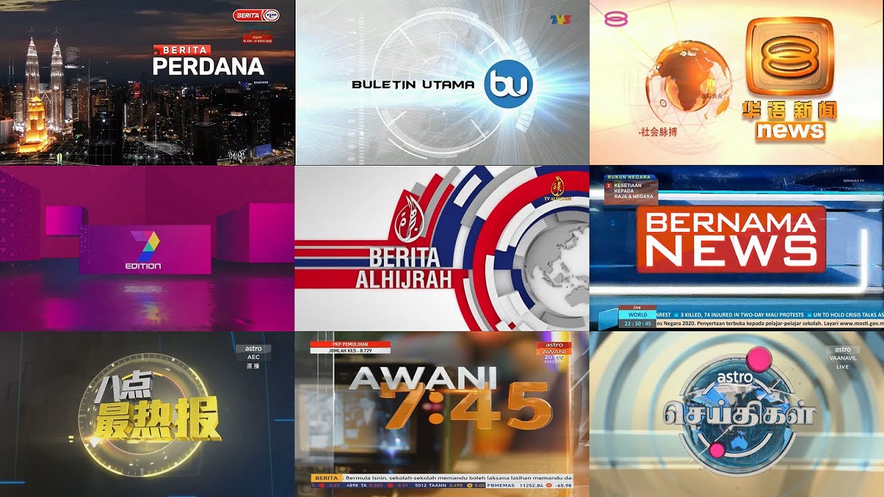 200 subs special! - Malaysian news opening compilation (2020) - YouTube