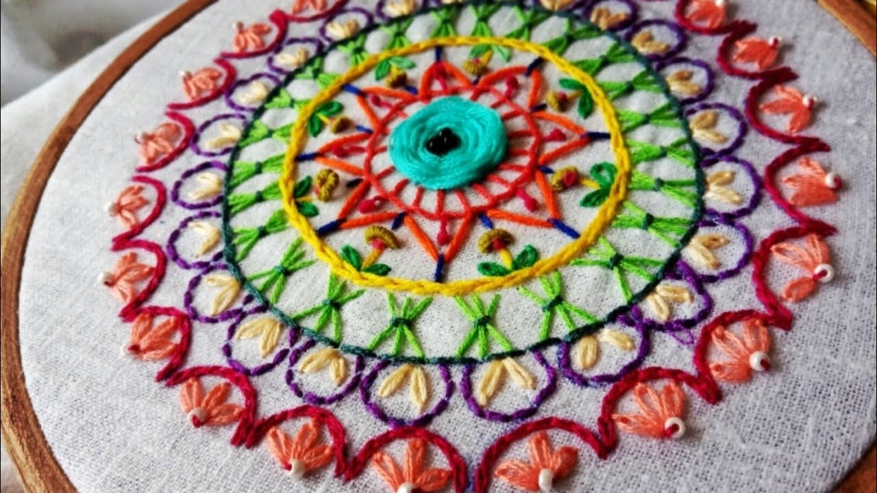 Mandala Hand Embroidery Design : Tutorial For Beginners#handwork# ...