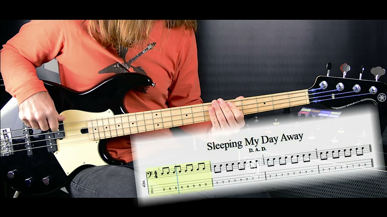 BASS COVER WITH TABS | D.A.D. - Sleeping My Day Away (Bass Solo Extra ...