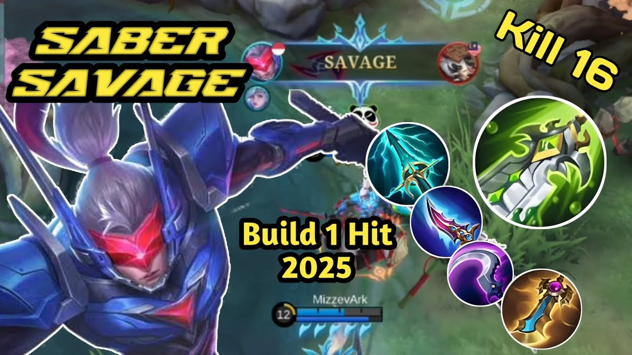 SAVAGE!!! BUILD 1 HIT SABER 2025 ~ Mobile legends - YouTube