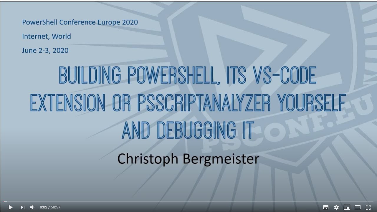 Building PowerShell, its VS-Code extension and debugging it - Christoph ...