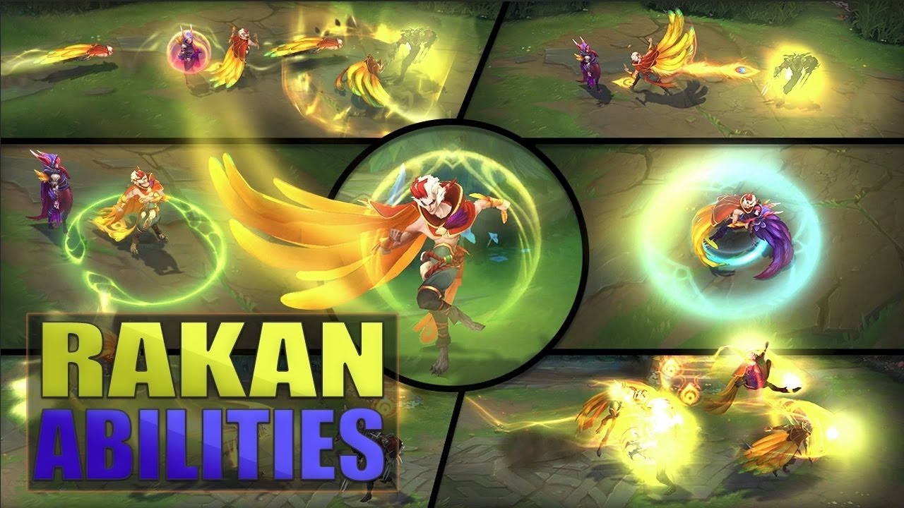 RAKAN ABILITIES SPOTLIGHT GAMEPLAY - League of Legends New Champion ...