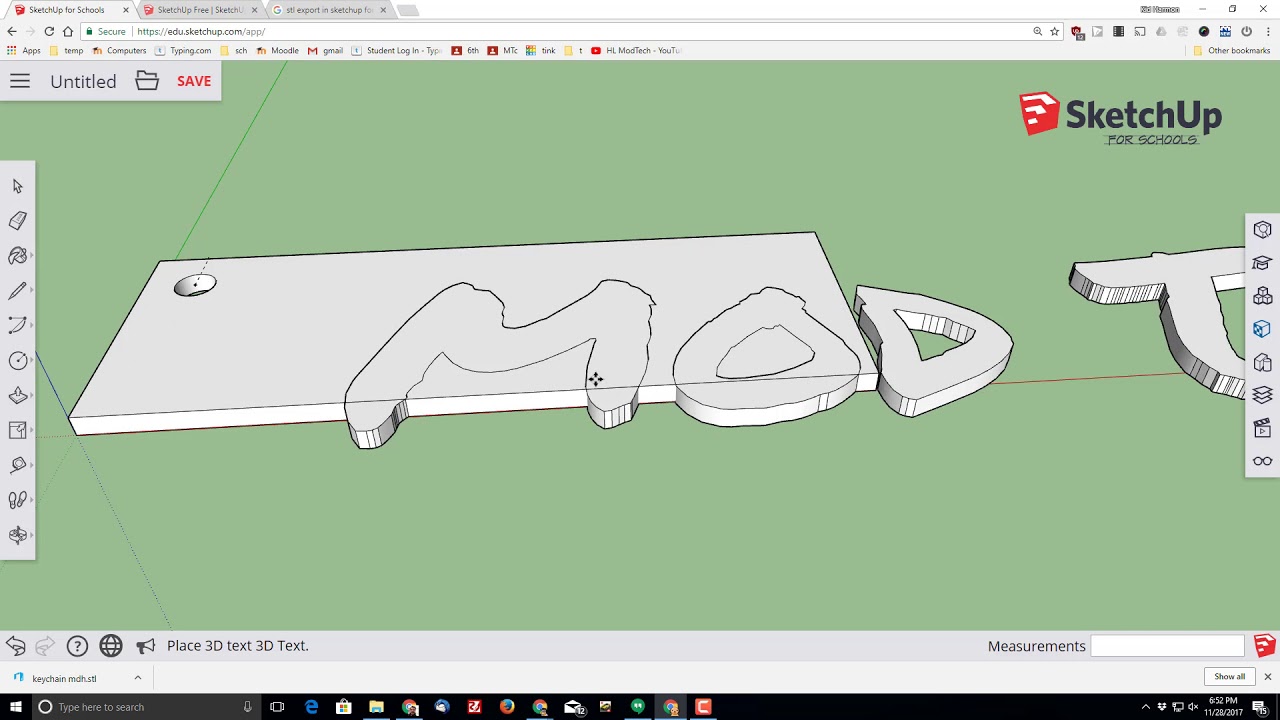 Custom Keychain in Sketchup for Schools -WOW is this EASY! - YouTube