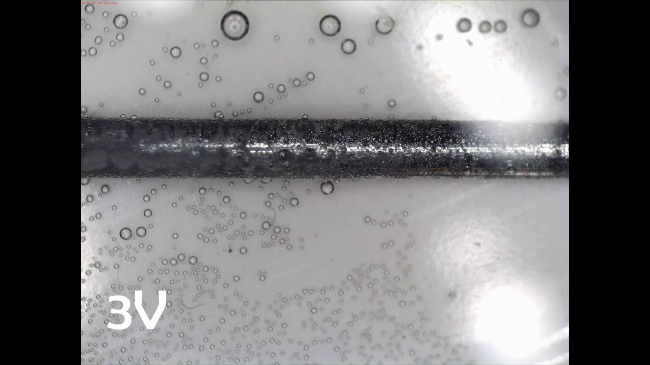 Microscopic things - Electrolysis under a microscope - YouTube