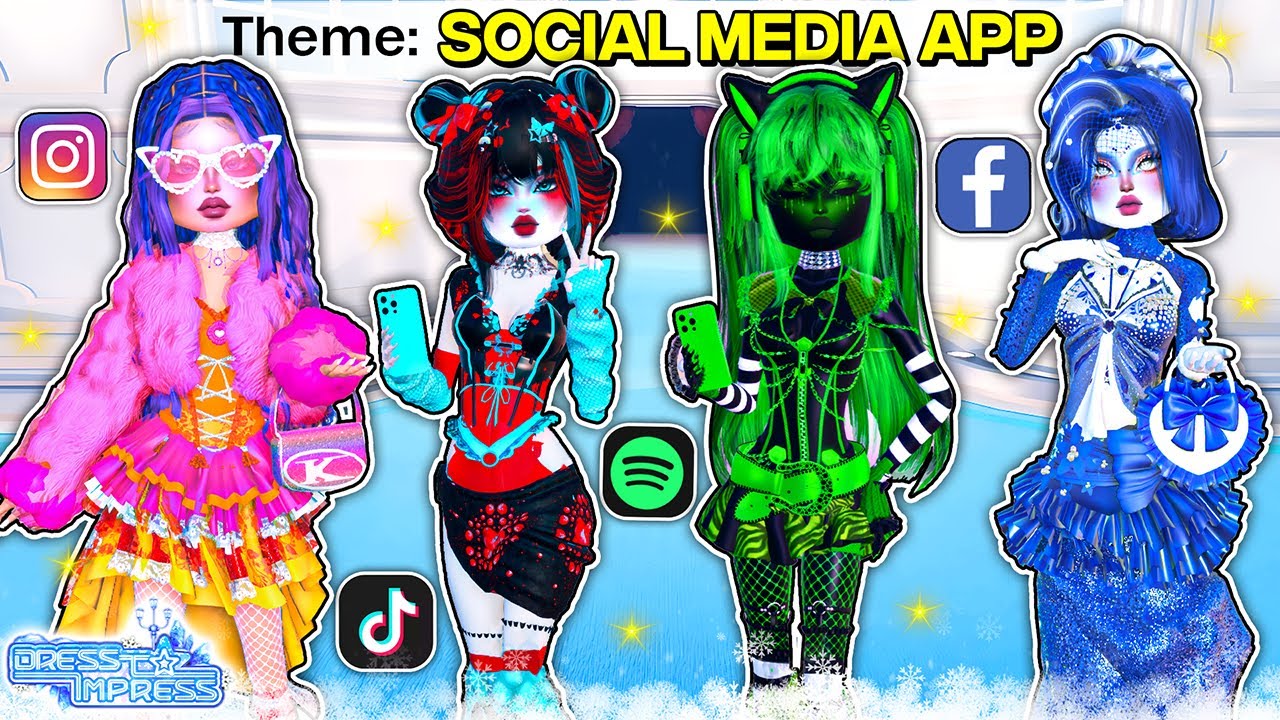 Making OUTFIT for Social Media Apps THEME in DRESS TO IMPRESS! Roblox ...