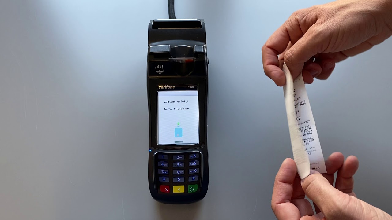 Kontaktlose Kartenzahlung - Verifone H5000 - YouTube