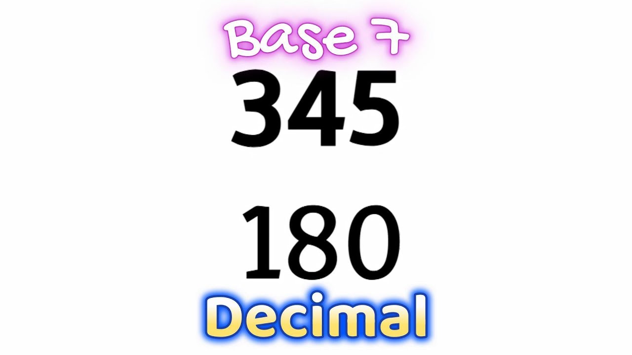 Numbers 180 to 0 in Base 7 fast with Decimal conversion - YouTube
