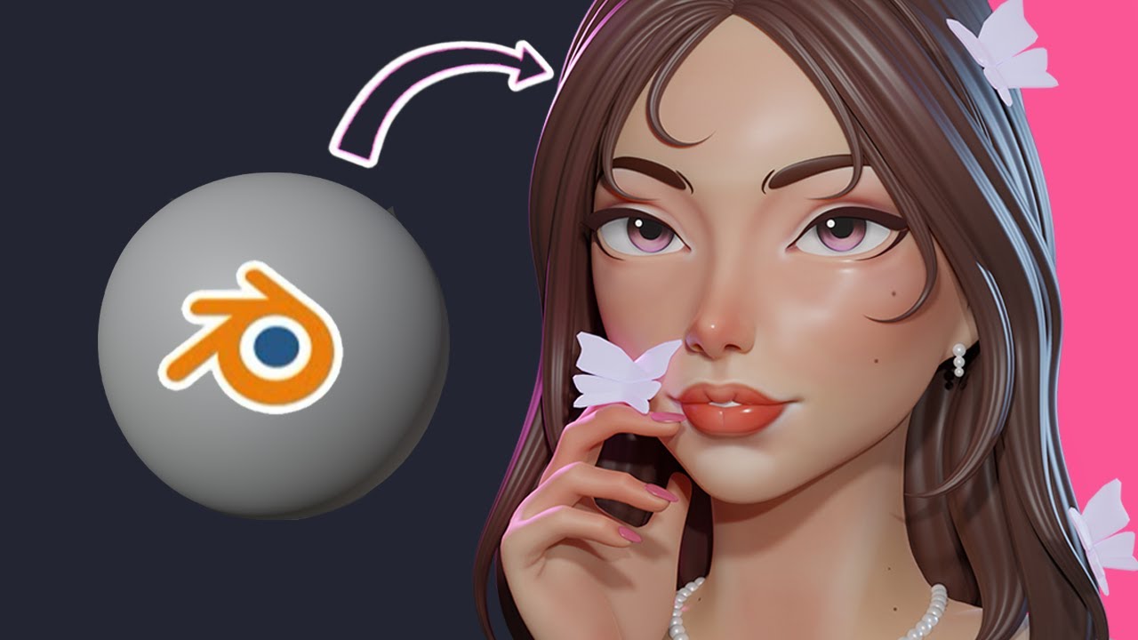 تصميم ونحت شخصية كيوت باستخدام برنامج بلندر. Cute Girl Sculpt and ...