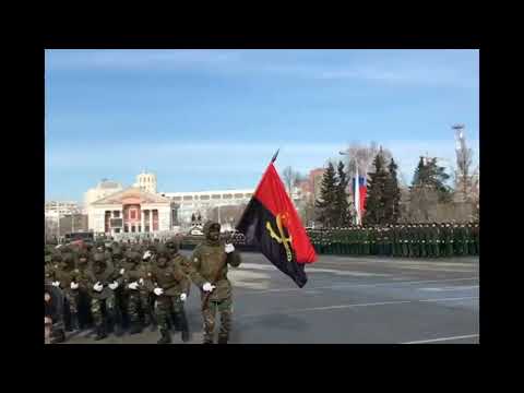 Parade of African soldiers in Russia