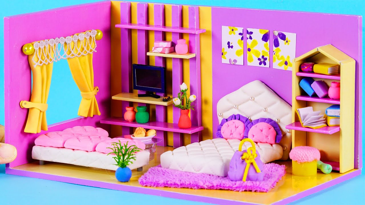 HOW TO MAKE DIY MINIATURE from Carton Cover and CLAY ? 판지 덮개에서 DIY 소형을 ...