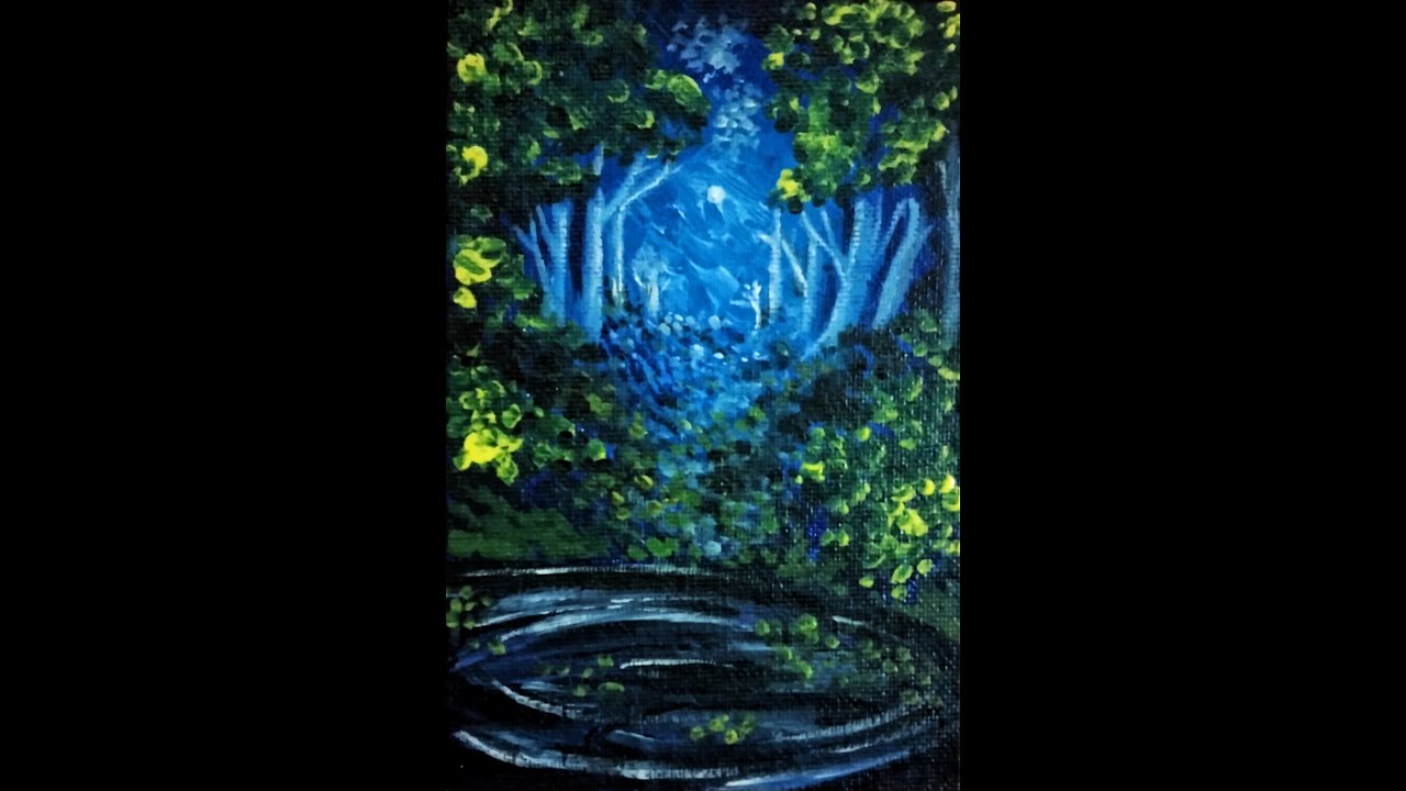 How to draw Mystical Forest by acrylic colour|landscape acrylic ...