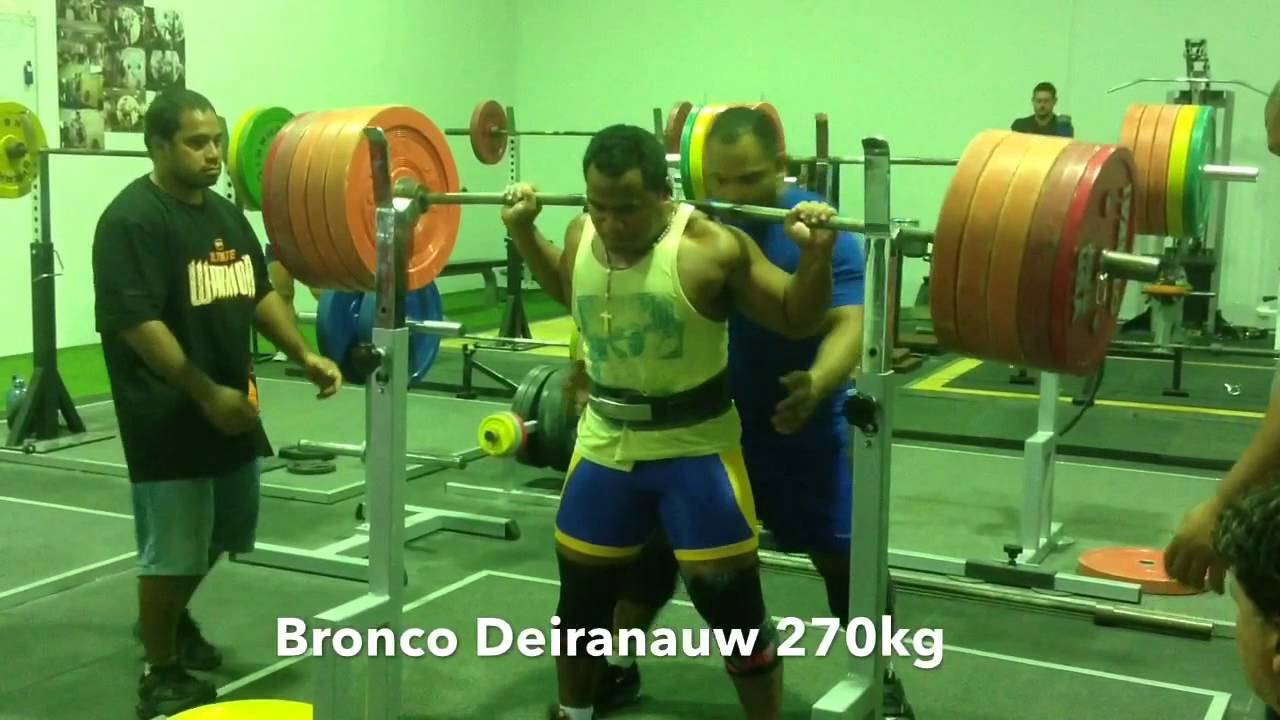 Strength Sports Gym - Bronco Dieranauw 270kg Squat - YouTube