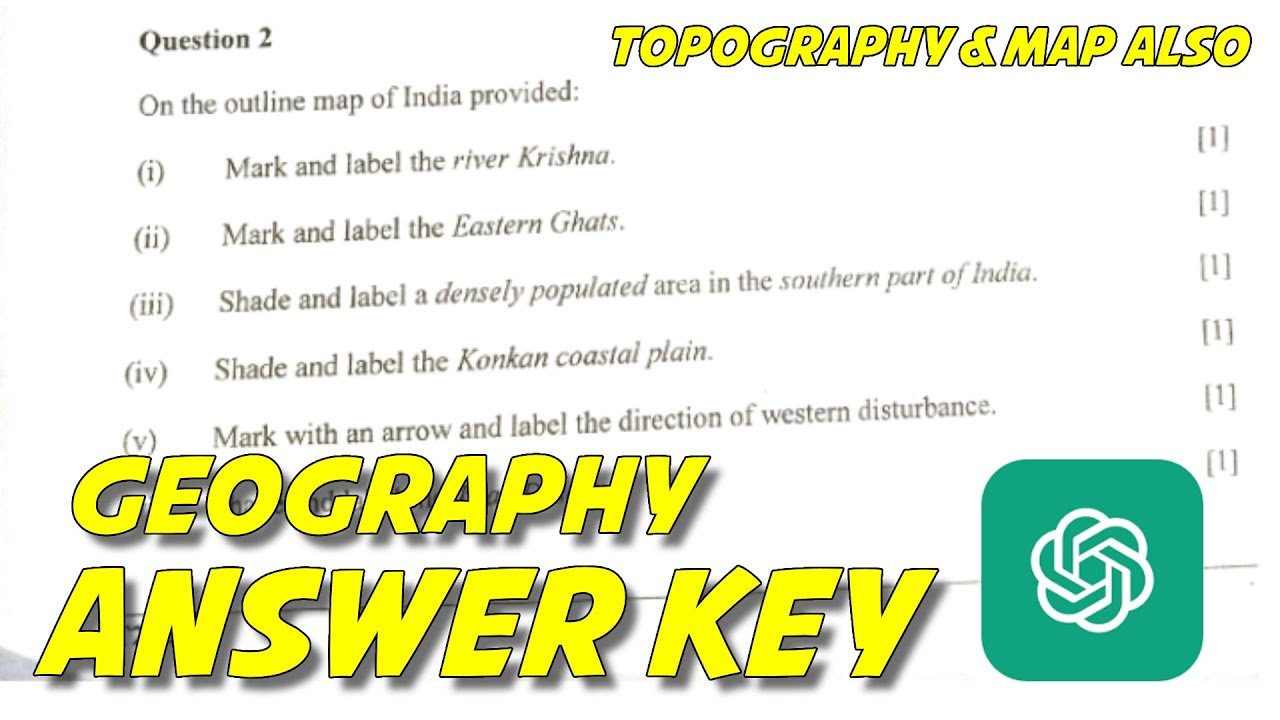 GEOGRAPHY TOPO+MAP PAPER ANSWERS | CLASS 10 ICSE | BOARD PAPER | 2024 ...