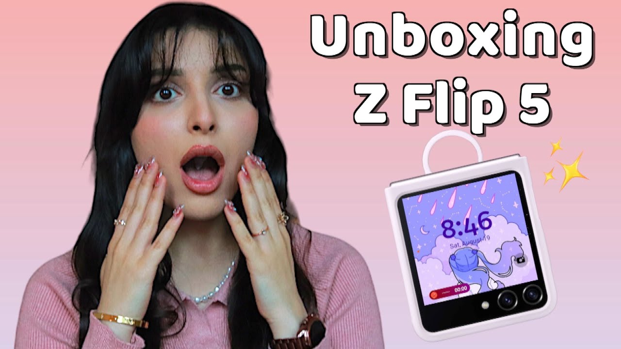 Samsung Galaxy Z Flip 5 Aesthetic Unboxing & Accessories 💜 ️ - YouTube
