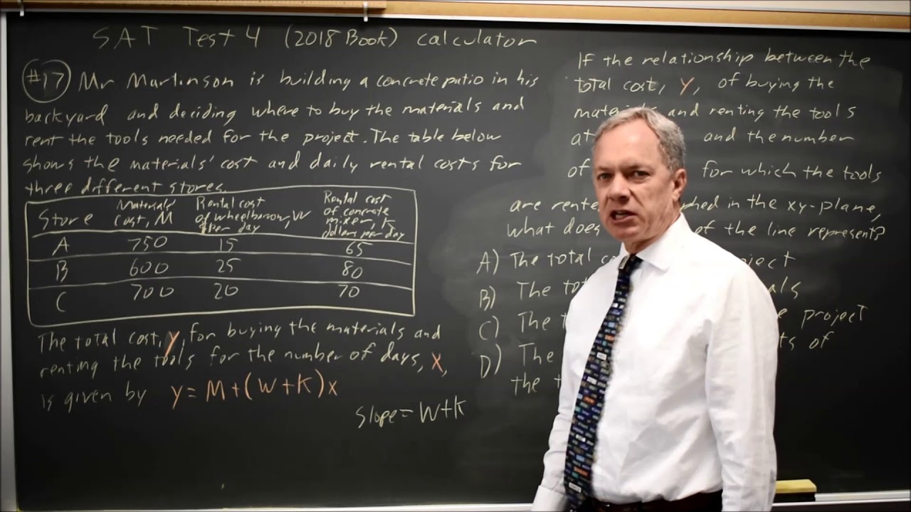 SAT Test 4: Patio tools slope - question #4-17 - YouTube