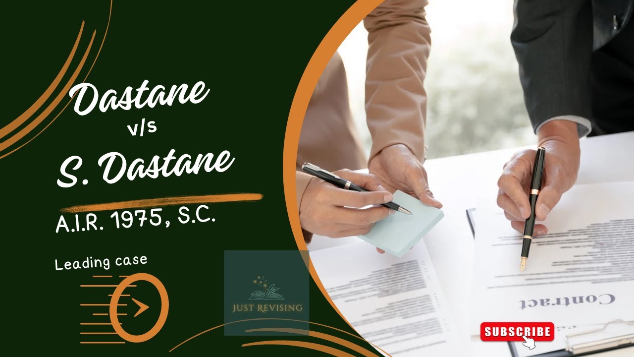 N.G. Dastane v/s Sucheta Dastane 1975. Leading case, (Family law) # ...