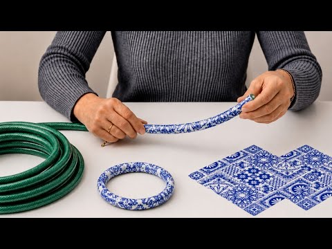 I Used an Old Garden Hose and a Patterned Napkin ♻️ Amazing DIY Idea 🥰
