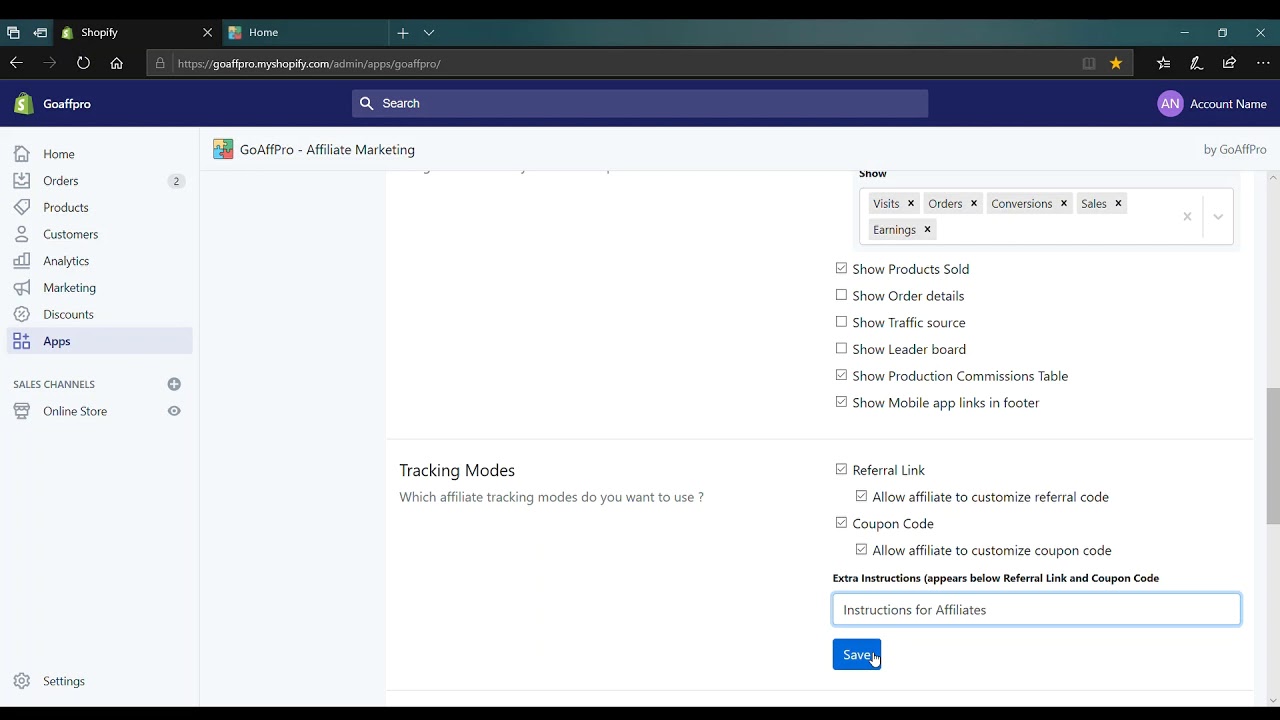 Add Instructions in Affiliate Dashboards | How-to | GoAffPro - YouTube