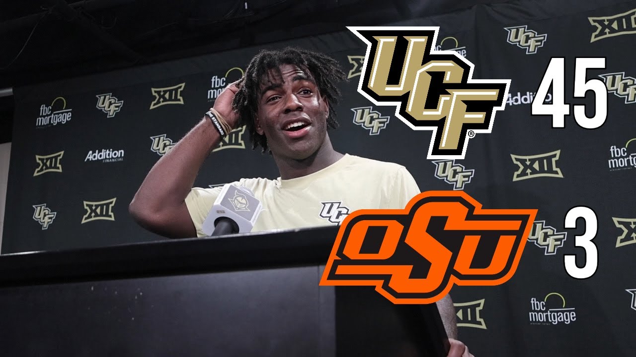 UCF 45, Oklahoma State 3 - WR Kobe Hudson Press Conference ⚔️🏈 - YouTube