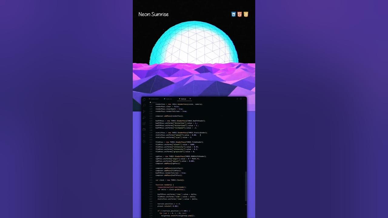 Neon Sunrise Js Css And Html🧑‍💻 Coding Programming 2024 Cssanimation Webdev Htmlcssjs Js