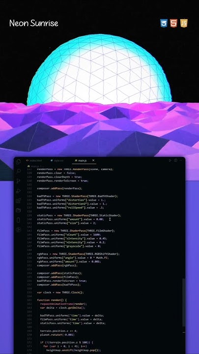 Neon Sunrise Js Css And Html🧑‍💻 Coding Programming 2024 Cssanimation Webdev Htmlcssjs Js