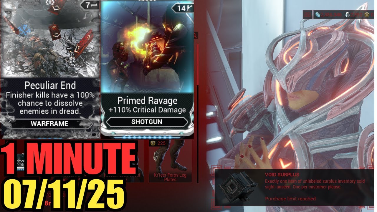 WARFRAME - NEW MOD PERCULIAR END AT CURSED BARO KI TEER IN 1 MIN (07/11 ...
