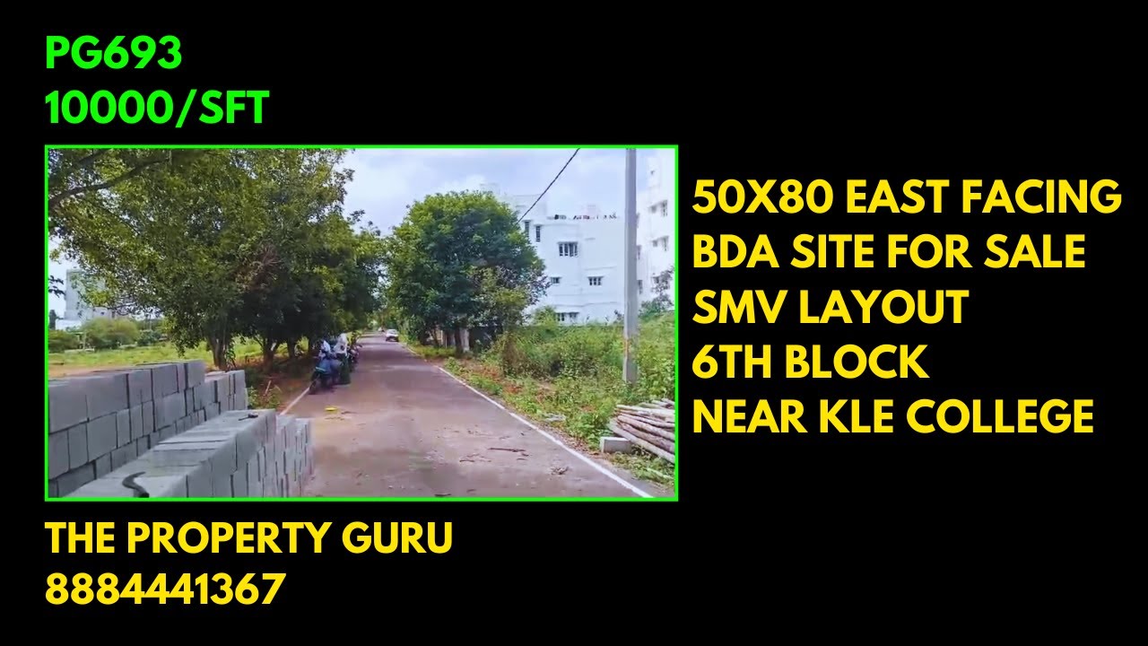 50x80 East Facing BDA Site SMV 6th Block near KLE Law College || PG693 ...