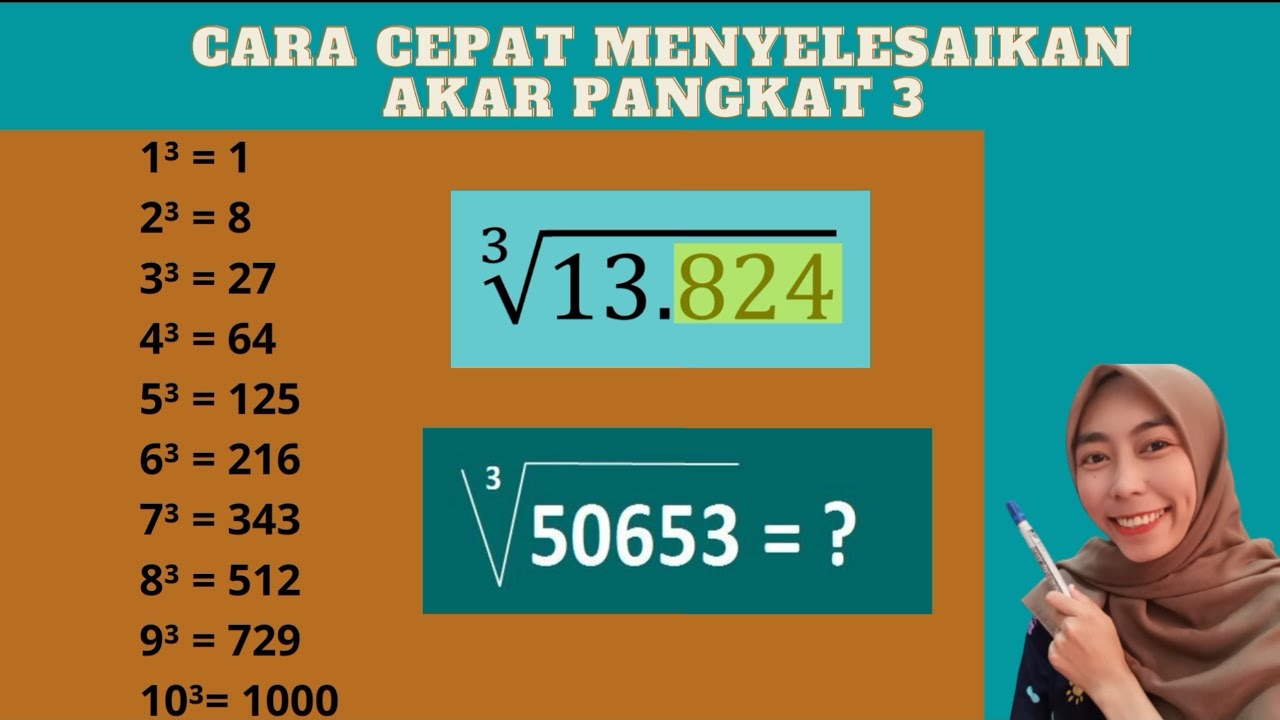 cara cepat menyelesaikan akar pangkat 3 - YouTube