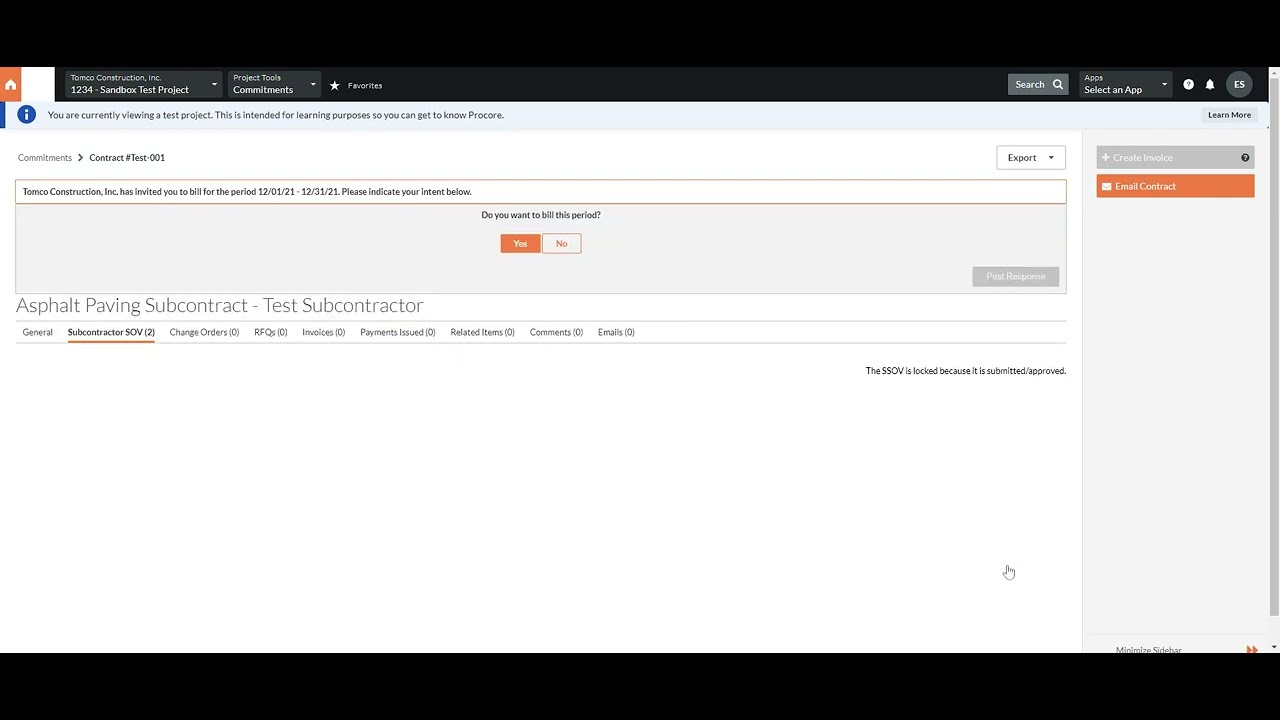 Entering Subcontractor SOV in Procore - YouTube