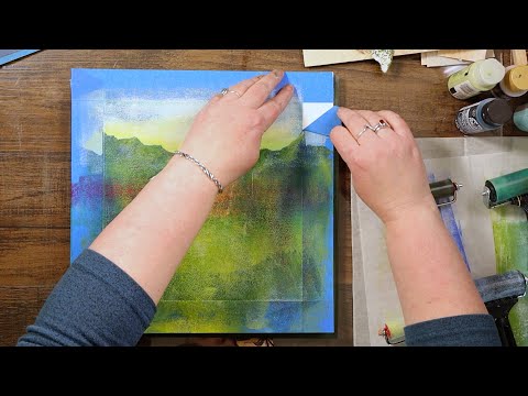 How To Gelli Print With Masks For Landscape