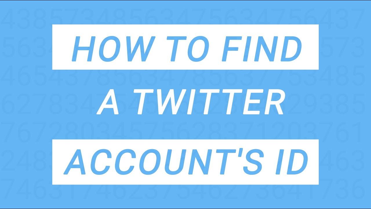 How to find a Twitter account's ID - YouTube