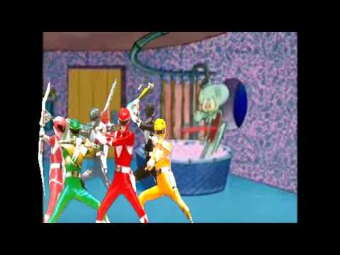 the Mighty Morphin' Power Rangers drop by Squidward's house [v2] - YouTube