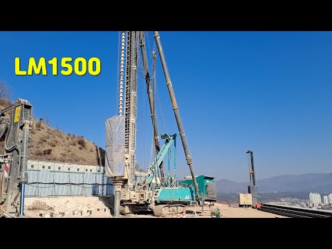 LM1500 항타기 시공작업 - YouTube