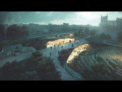 Curvaceous green landscape near edinburgh castle will hide buildings ...