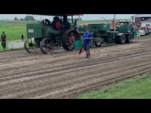 Steam engine pulls sled at Pioneer Power show in LeSuer MN - YouTube