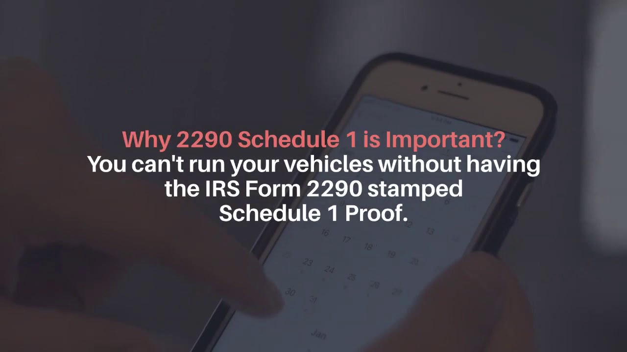 IRS Form 2290 Stamped Schedule 1 Proof for Payment - Internal Revenue ...
