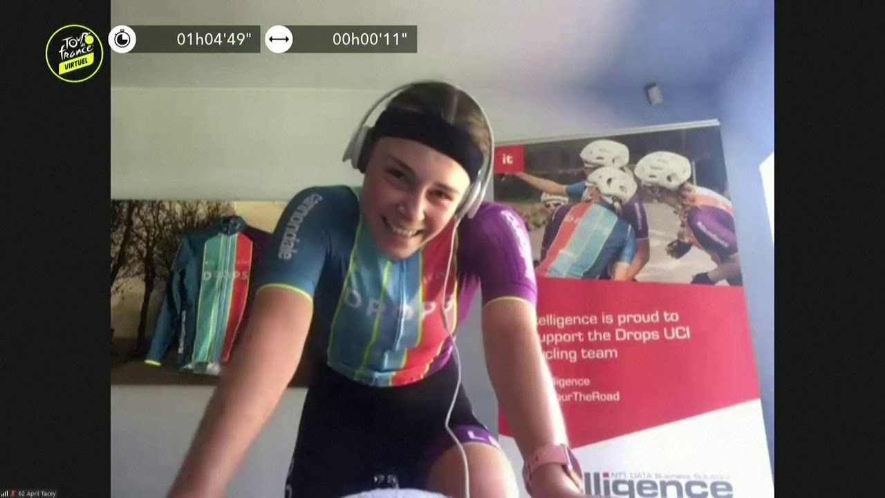 Tacey claims her second stage win on virtual Tour - YouTube