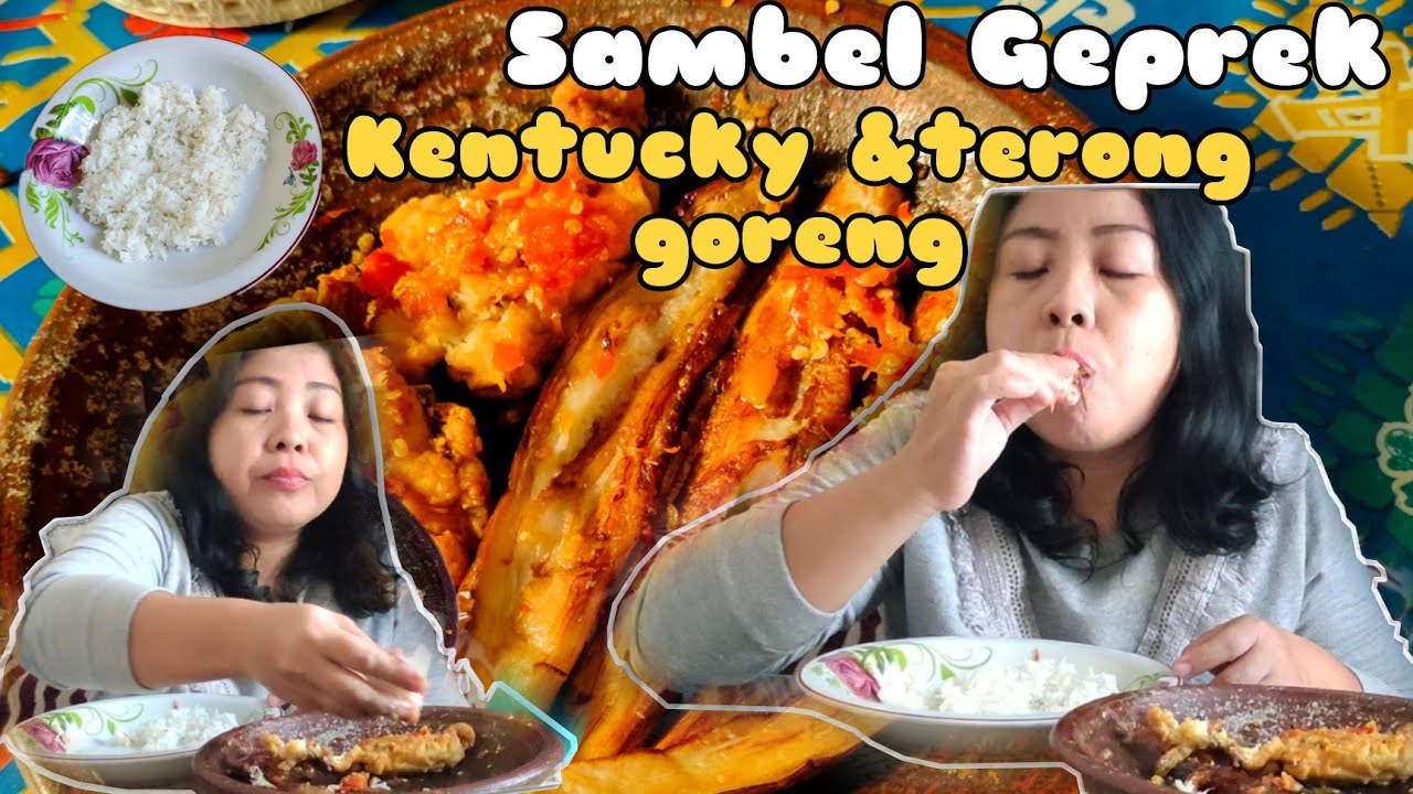 Mantuul‼️Ayam Geprek balur tepung & Terong goreng iris panjang|| Kalby ...
