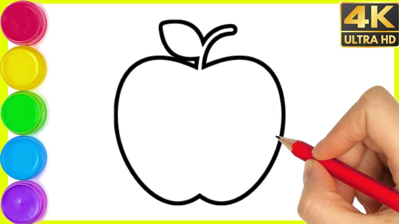 How to draw a Apple Drawing || Draw apple step by step|| Beautiful ...